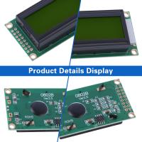 China 0802B 3.3V Yellow Green Film Character LCD Display Module 16 PIN ST7066 Chip 58x31.87mm for sale