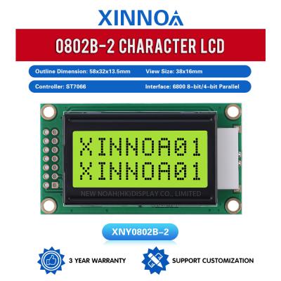 China 0802B-2 08x02 Character LCD Display Module 58x32mm ST7066 Controller COB 14 PIN for sale
