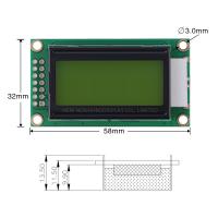 China 0802B-2 3.3V Yellow Green Film Character LCD Display Module 0802 14 PIN ST7066 Controller for sale