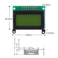 China Yellow Green Film 0802C Character LCD Screen Development Of Ultra Small Module Support Solution for sale