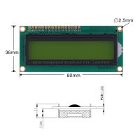 China 1601A Character LCD Screen 16x01 ST7066 Controller 80x36mm Yellow Green Film Display for sale