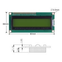 China Yellow Green Film 1602A Character LCD Screen Controller ST7066 1.5 Inches Support Scheme Development for sale