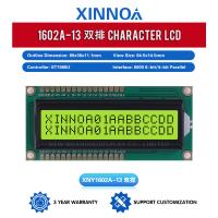 China 1602A-13 16x2 Character LCD Display Module 80x36mm ST7066U Controller 5V COB Yellow Green for sale