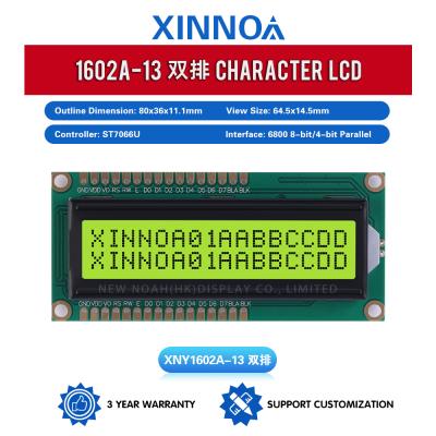 China 1602A-13 16x2 Character LCD Display Module 80x36mm ST7066U Controller 5V COB Yellow Green for sale