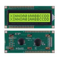 China 1602A-13 16x2 Character LCD Display Module 80x36mm ST7066U Controller 5V COB Yellow Green for sale