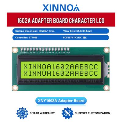 China Yellow Green Film 1602A IIC Adapter Board IIC12C Interface 1602 Display Module ST7066U Character LCD Module for sale