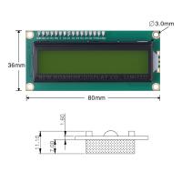 China Yellow Green Film 1602A IIC Adapter Board IIC12C Interface 1602 Display Module ST7066U Character LCD Module for sale