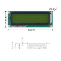 China 1602B 16x2 Dot Matrix Character LCD Display 3.6 Inches ST7066U Controller Yellow Green Film for sale