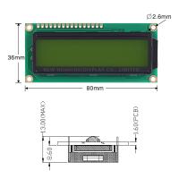 China 1602B REV.C Side Backlight Character LCD Screen 80x36x13mm COB ST7066U Customizable for sale