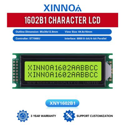 China 1602B1 16x2 Character LCD Module Yellow Green Film High Frame COB ST7066U 85x30x12.8mm for sale