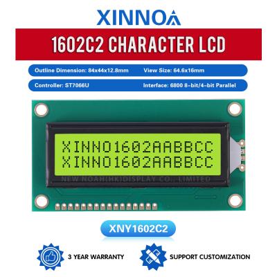 China 1602C2 16x2 Character LCD Display Module ST7066U Controller 84x44mm Yellow Green Backlight for sale
