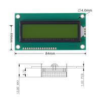 China 1602C2 16x2 Character LCD Display Module ST7066U Controller 84x44mm Yellow Green Backlight for sale
