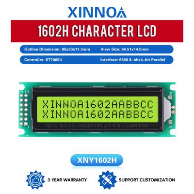 China 1602H 16x2 Character LCD Display Module ST7066U Controller 85x30x11.3mm COB Yellow Green Film for sale