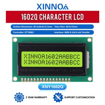 China 1602Q 16x2 COB LCD Display Module with ST7066U Controller Yellow Green Backlight 65.4x36.6mm for sale