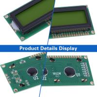China 1602W STN LCD Character Display Module 80x30mm ST7066U Controller Yellow Green for sale