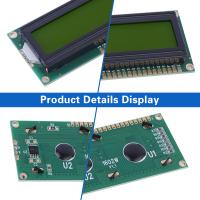 China Yellow Green Film 1602W 3.3V Character LCD Module Display 2x16 64x16mm ST7066U Full Perspective for sale