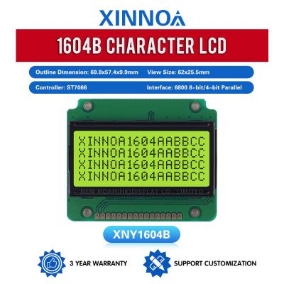 China 1604B 16x4 Character LCD Display Module 69.8x57.4mm COB ST7066 Controller Yellow Green for sale