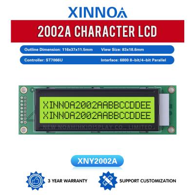 China 2002A 20x2 Character LCD Display Module 116x37mm ST7066U Controller COB Yellow Green for sale