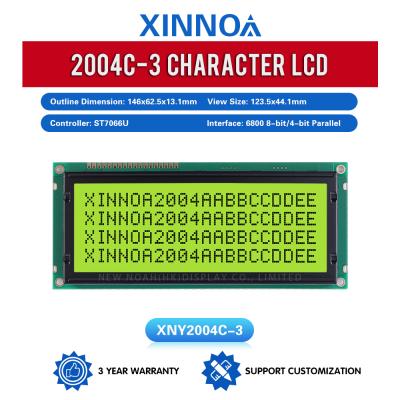 China 2004C-3 20x4 Character LCD Module 146x62.5mm COB ST7066U Yellow Green Display for sale