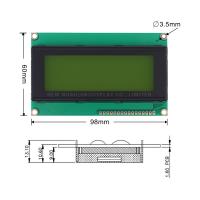 China Yellow Green Film 2004K Character LCD Module Display Screen IIC/I2C Interface Adapter Board Industrial Grade for sale