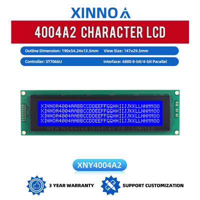 China Blue Film White Letters 4004A2 ST7066U 40x4 Character LCD Module Display 190x54mm for sale