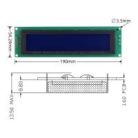 China Blue Film White Letters 4004A2 ST7066U 40x4 Character LCD Module Display 190x54mm for sale