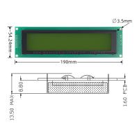 China Yellow Green Film 4004A5 Character LCD Module 4x40 18PIN ST7066U Display Screen Customizable for sale