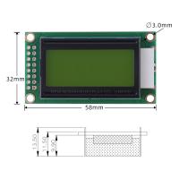 China Russian Yellow Green Film 0802B Dot Matrix Screen 8*2-Character LCD Screen COB LCD Module for sale