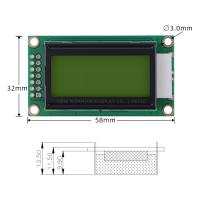China Russian 0802B-2 3.3V Character LCD Display Module ST7066 Controller 58x32x13.5mm COB for sale