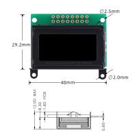 China Russian 0802C 16 Pin COB LCD Display 40x29.2x12mm ST7066U Chip Mini LCD for sale
