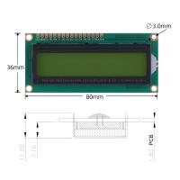 China Russian Yellow Green Film 1601A Character Dot Matrix Screen 16X1 Support Scheme Development for sale