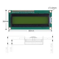 China Russian 1602A 16x02 Character Dot Matrix LCD Display Module 80x36mm ST7066 Controller for sale