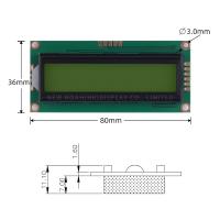 China Russian 1602A-19 16x02 Character Dot Matrix LCD Module AIP31068 I2C Serial 80x36mm for sale