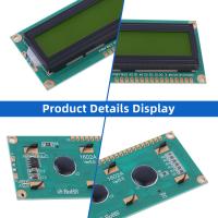 China Russian 1602A 3.3V Yellow Green LCD Character Display Module ST7066U 80x36mm for sale