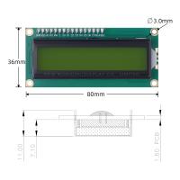 China Russian 1602A IIC Adapter Board 80x36mm Monochrome LCD Display ST7066 for sale