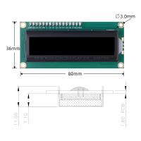 China Russian 1602A IIC Adapter Board COB LCD Module 80x36mm ST7066U Character Display for sale