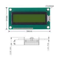 China Russian 1602C2 16x2 Character LCD Display Module 84x44mm Yellow Green Backlight Arduino for sale