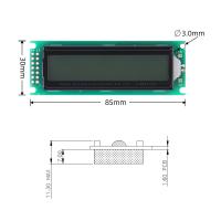 China Russian Gray Film 1602H LCM LCD Module 2x16 Monochrome Display ST7066U 14PIN Dual Row 85x30mm for sale