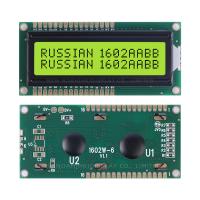 China Russian 1602W-6 Yellow Green Film 16x02 LCD Module 64x16mm View Area AIP31066L for sale
