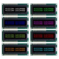 China Russian 1602W-6 BTN Black Film 16x2 Character LCD Display Module 80x36mm AIP31066L for sale