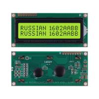 China Russian Yellow Green Film 1602Y Character LCD Screen 80x30mm Serial Port AIP31068 1602IIC for sale