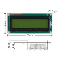 China Russian Yellow Green Film 1602Y Character LCD Screen 80x30mm Serial Port AIP31068 1602IIC for sale