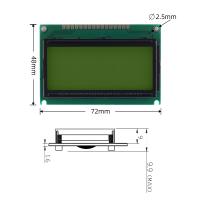 China Russian 1604B-2 16x04 COB Character LCD Module 72x48x9.9mm Yellow Green Display for sale