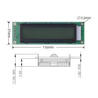 China Russian Gray Film 2002A Liquid Crystal Display 2-Line Character Screen Support Customization for sale
