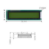 China Russian 2002B COB Character LCD Display Module 186.4x43.25mm ST7066U Controller for sale