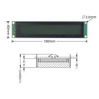 China Russian Gray Film 2002K-1 20x2 Character LCD Display Module ST7066U 180x40x14.5mm for sale
