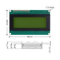 China Russian 2004A 3.3V 20x04 LCD Display Module ST7066U COB Yellow Green Film for sale