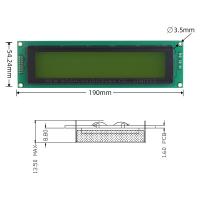 China Russian 4004A2 LCM 40x4 Character Display Module COB ST7066U 190x54mm Yellow Green LED Backlight for sale