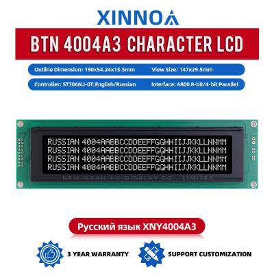 China Russian BTN Black Film 4004A3 4x40 Character LCD Screen 190x54mm ST7066U for sale