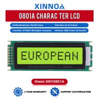 China European 0801A Yellow Green Dot Matrix LCD Module 85x29x12mm Built In ST7066U With Backlight for sale